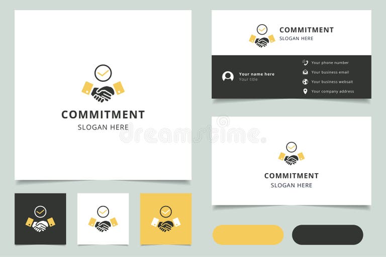Commitment Logo Design with Editable Slogan. Branding Book and Business ...
