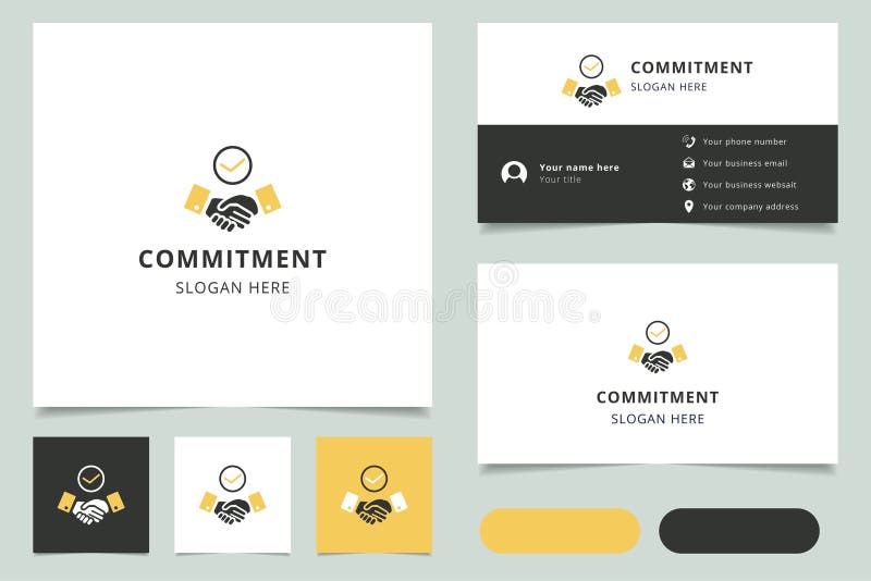 Commitment Logo Design with Editable Slogan. Branding Book and Business ...