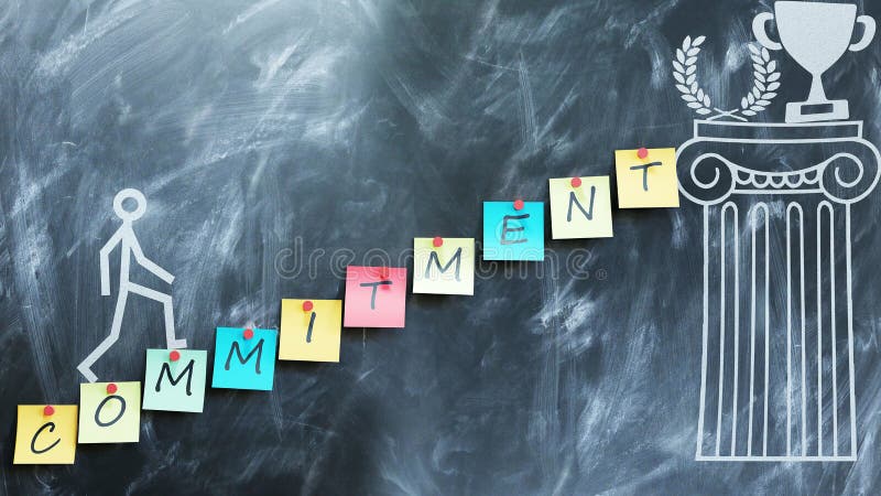 Commitment Make Steps To Success Stock Photo - Image of career, trophy ...