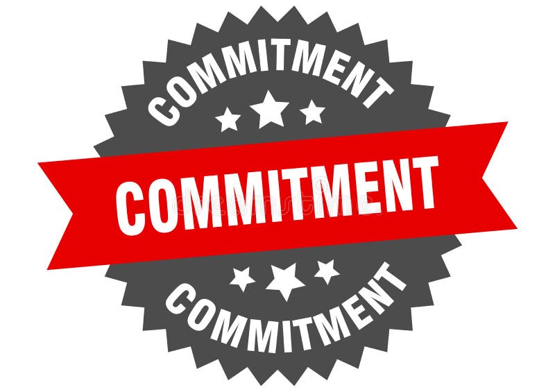 Commitment Sign. Commitment Round Ribbon Sticker Stock Vector ...
