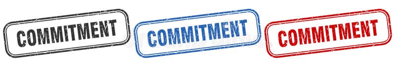 Commitment Square Isolated Sign Set. Commitment Stamp Stock Vector ...