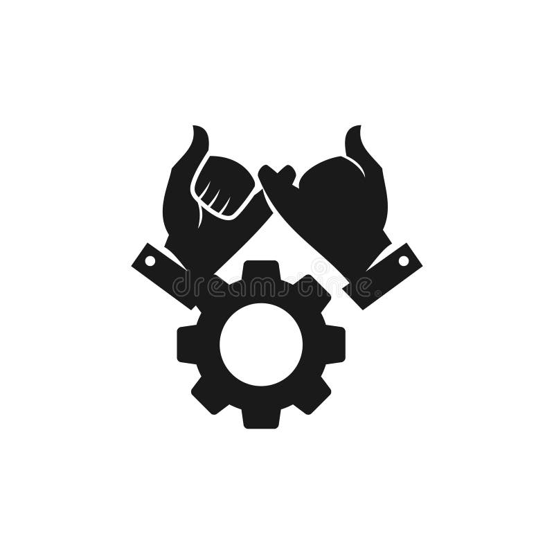 Gear Industry Commitment Teamwork Together Black Logo Stock Vector ...