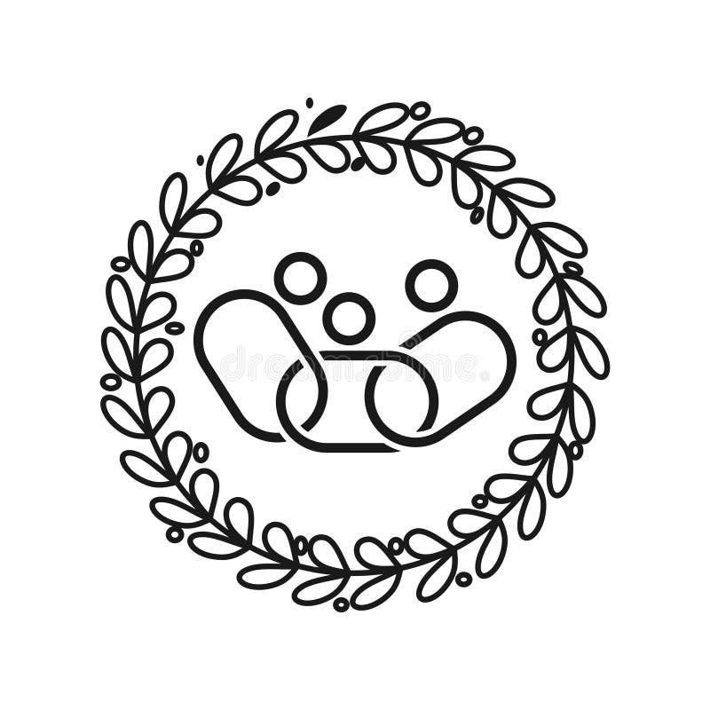 Leaves Rotation Commitment Teamwork Together Black Logo Stock Vector ...