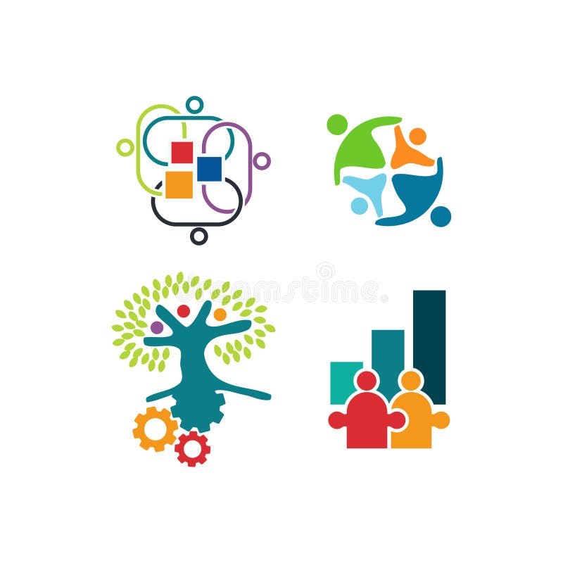 Commitment Teamwork Together Business Logo Illustration Vector Stock ...