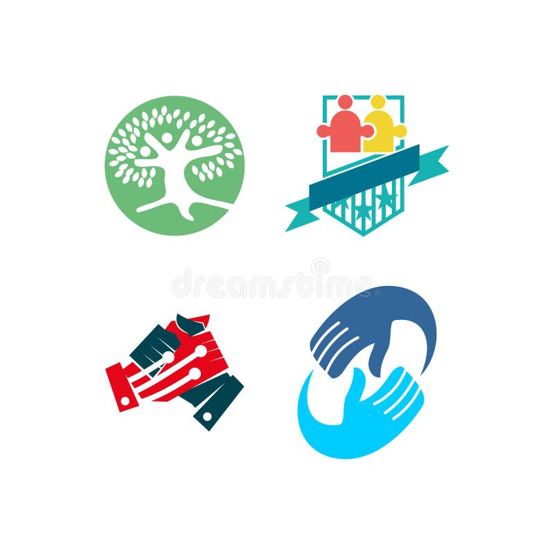 Commitment Teamwork Together Business Logo Illustration Vector Stock ...