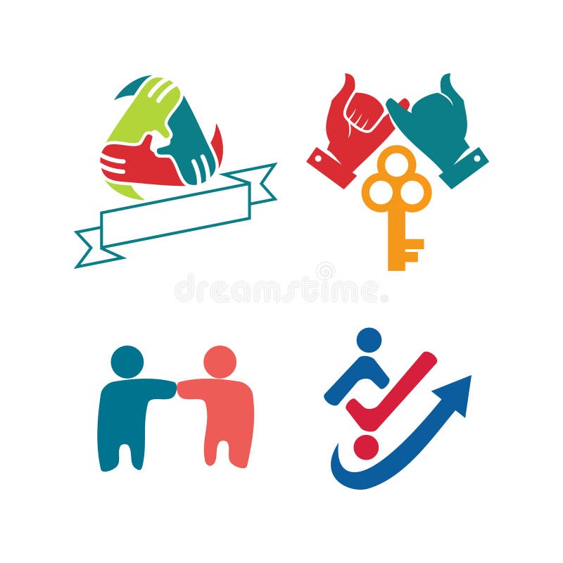 Commitment Teamwork Together Business Logo Illustration Vector Stock ...