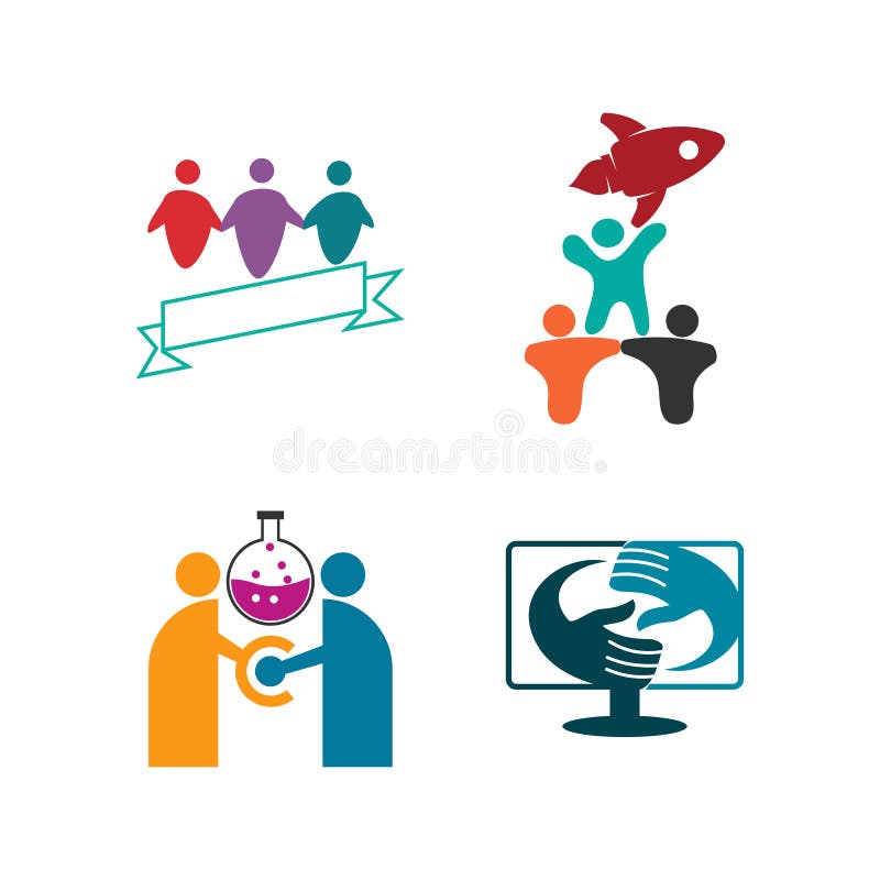 Commitment Teamwork Together Business Logo Illustration Vector Stock ...