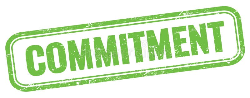 COMMITMENT Text on Green Grungy Vintage Stamp Stock Illustration ...