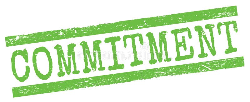 COMMITMENT Text on Green Lines Stamp Sign Stock Illustration ...