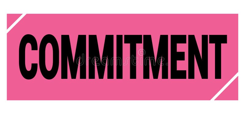 COMMITMENT Text on Pink-black Grungy Stamp Sign Stock Illustration ...