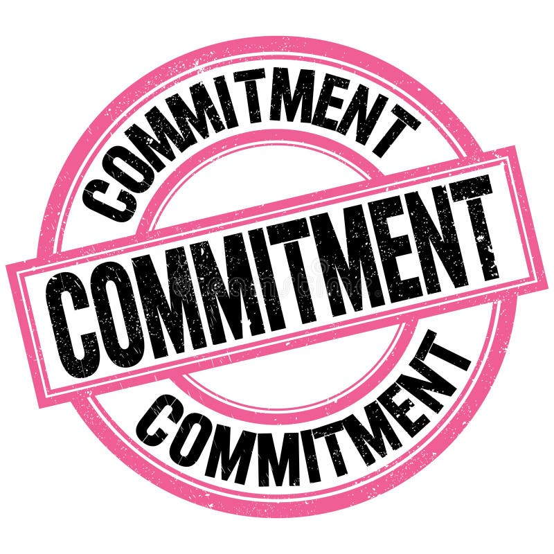 COMMITMENT Text on Pink-black Round Stamp Sign Stock Illustration ...