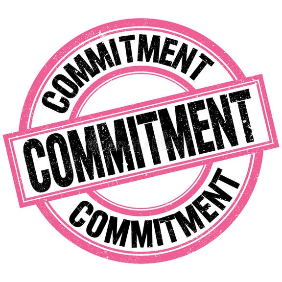 COMMITMENT Text on Pink-black Round Stamp Sign Stock Illustration ...