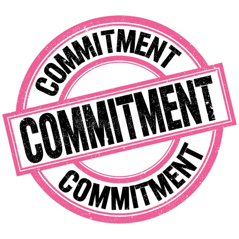 COMMITMENT Text on Pink-black Round Stamp Sign Stock Illustration ...