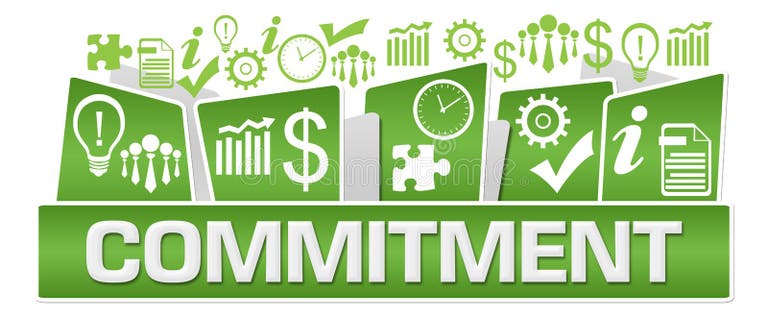 Commitment Business Symbols on Top Green Stock Illustration ...