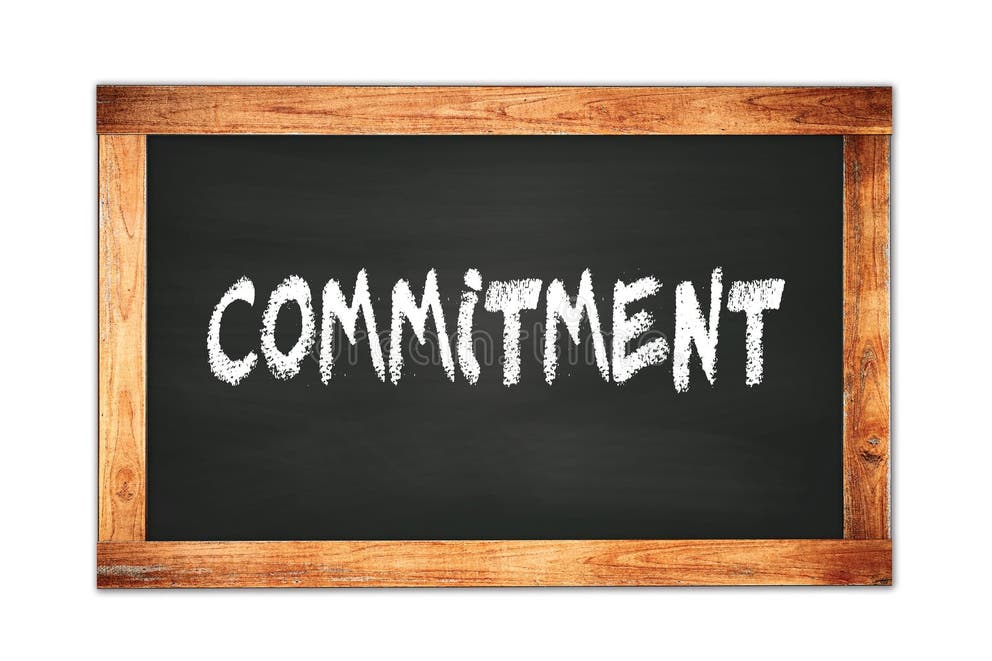 COMMITMENT Text Written on Wooden Frame School Blackboard Stock Image ...