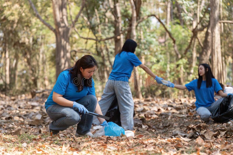 Commitment To Cleanliness and Sustainability. Volunteers Sorting and ...