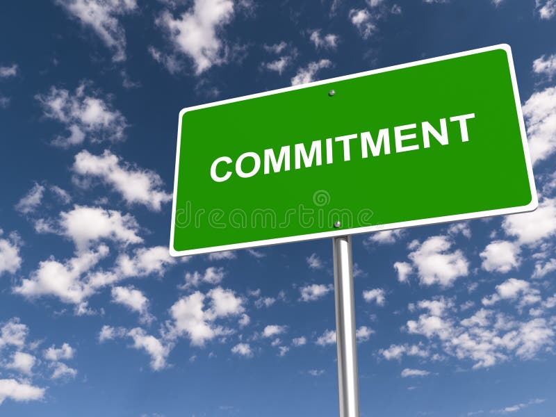 Commitment Traffic Sign on Blue Sky Stock Illustration - Illustration ...