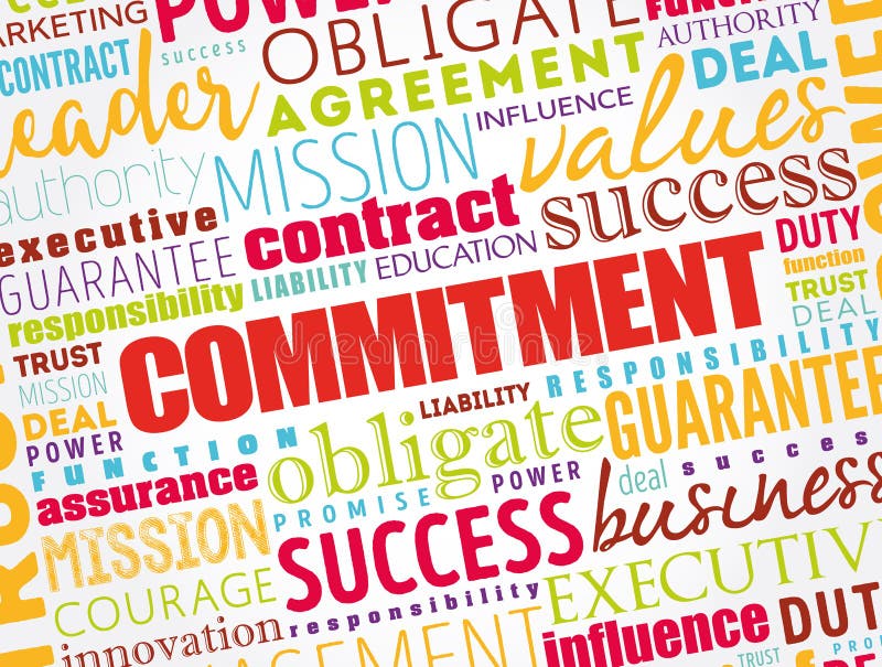 Commitment Word Cloud Collage, Business Concept Background Stock ...