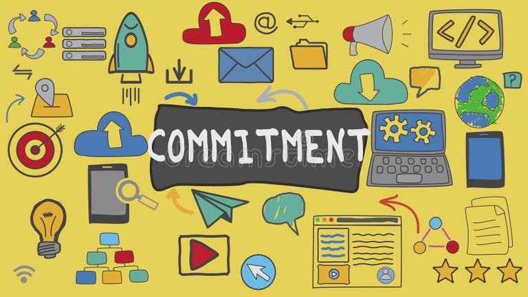 Commitment, Yellow Illustration Graphic Technology Concept Stock ...