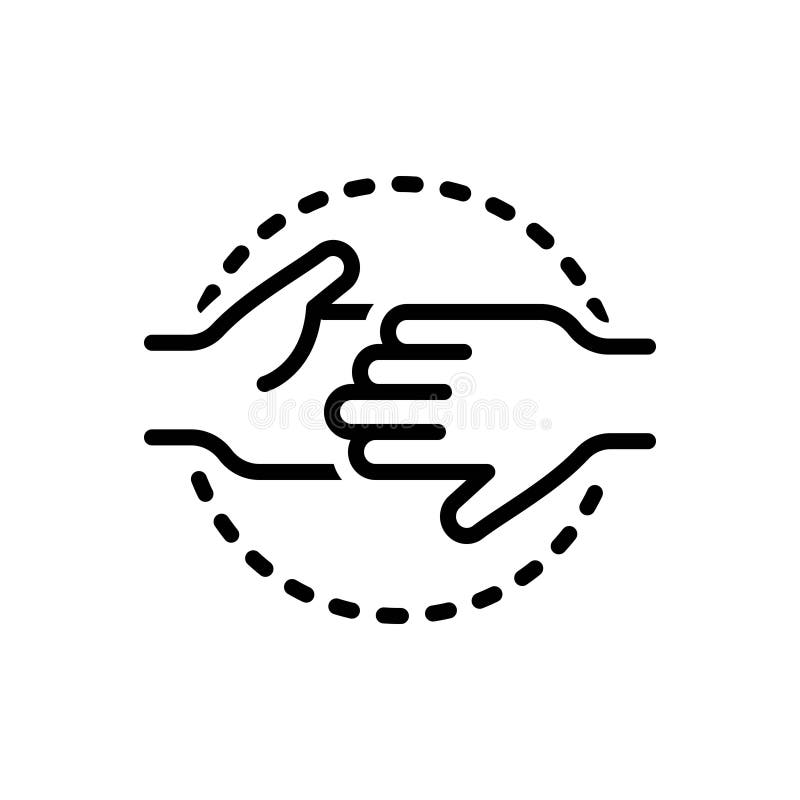 Black Line Icon for Committed, Attached and Devoted Stock Illustration ...