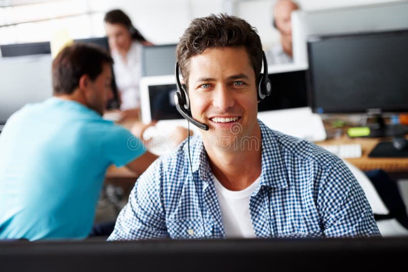 Committed To Clear Communication. Portrait of a Handsome Young Sales ...