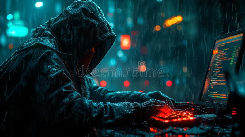 Committing Cybercrime Concept Stock Illustration - Illustration of ...