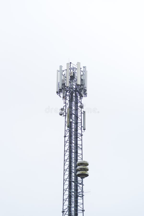 Commiunications Mast with Antennas Stock Image - Image of transmission ...