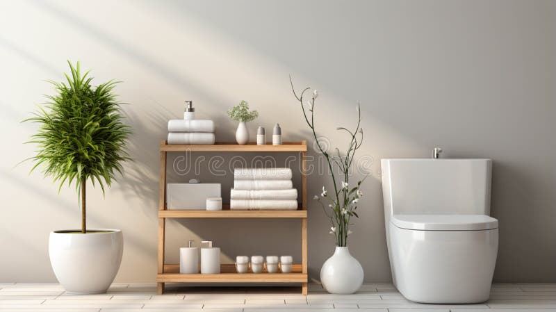 Commode Bathroom Accessories on White Stock Image - Image of design ...