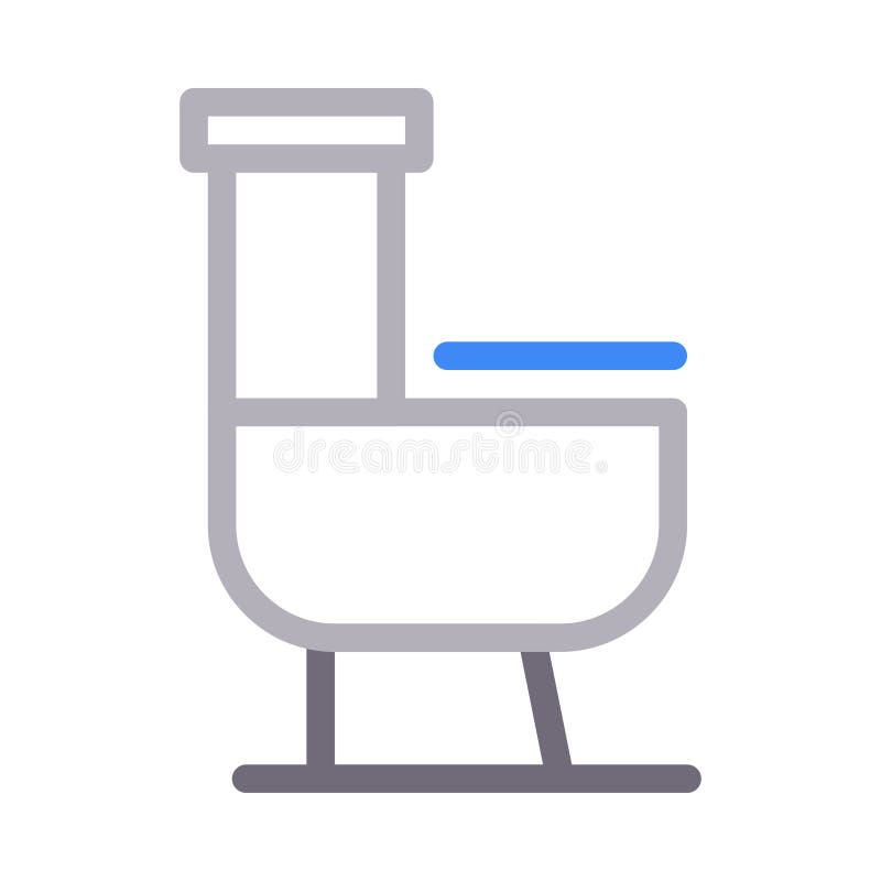Commode Vector Color Line Icon Stock Illustration - Illustration of ...