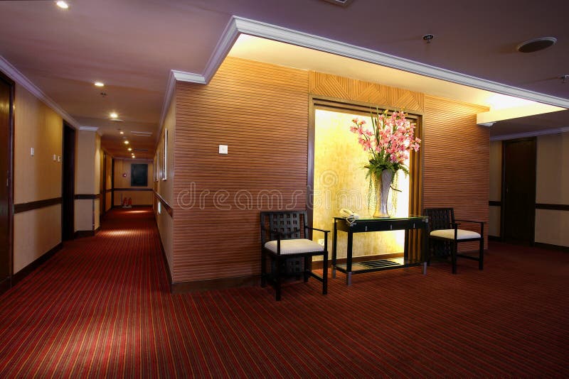 Commodious Corridor in Hotel Stock Photo - Image of decorative, design ...