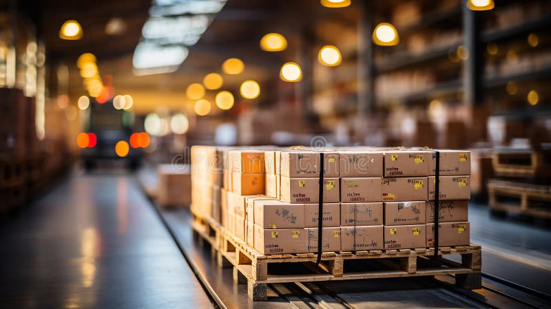 Commodity Cargo Packed in Transport Boxes Stock Illustration ...