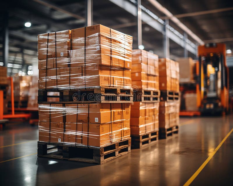 Commodity Cargo Packed in Transport Boxes Stock Illustration ...