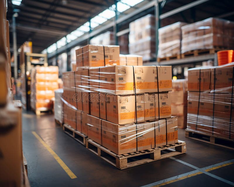 Commodity Cargo Packed in Transport Boxes Stock Illustration ...