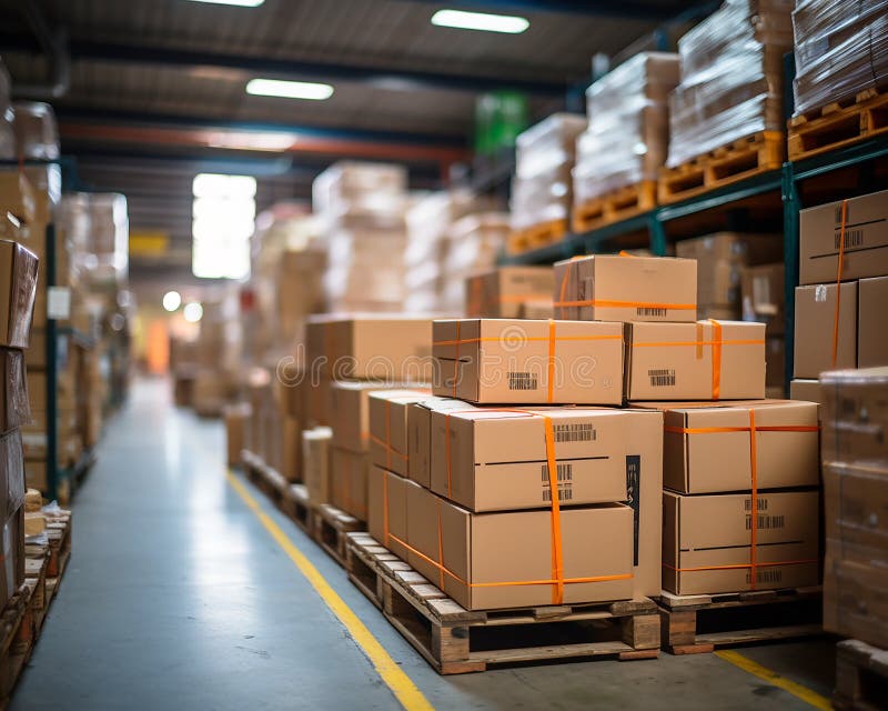 Commodity Cargo Packed in Transport Boxes Stock Illustration ...