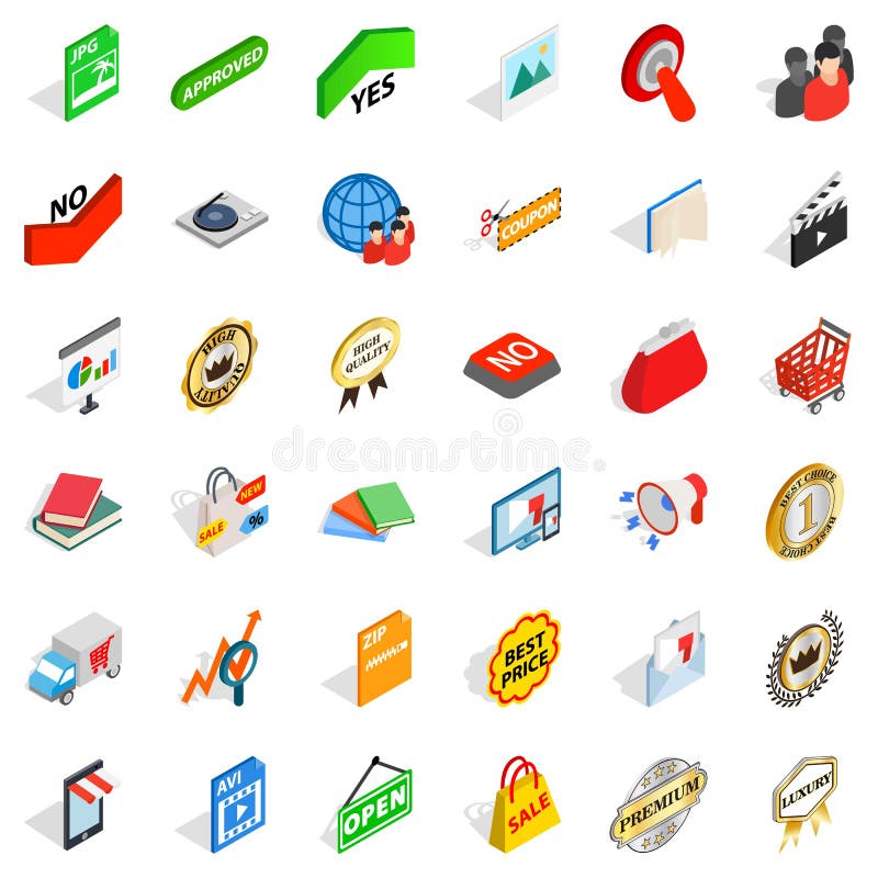 Commodity Icons Set, Isometric Style Stock Vector - Illustration of ...