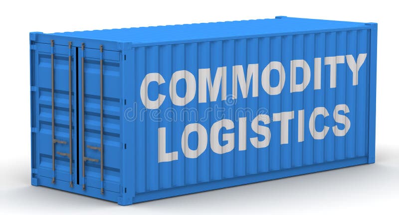 Commodity Logistics. Text on the Cargo Container Stock Illustration ...