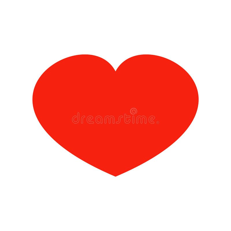 Commom Red Heart Shaped Icon. Love Sign Illustration. Stock Vector ...