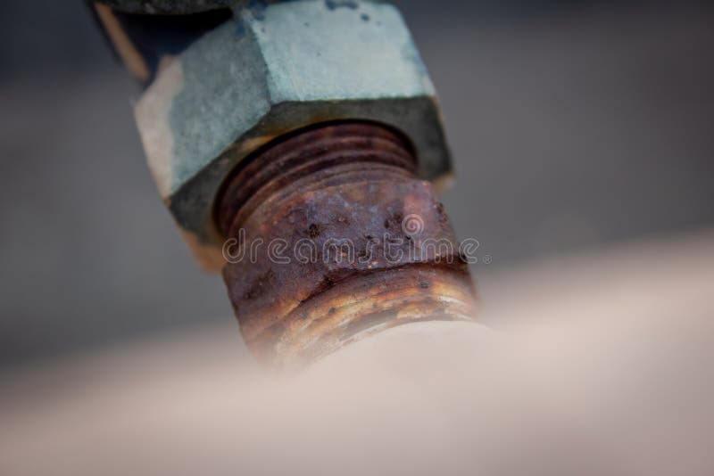 View of One of the Rusted Connector in the Plumbing of Pipes. Accessory ...