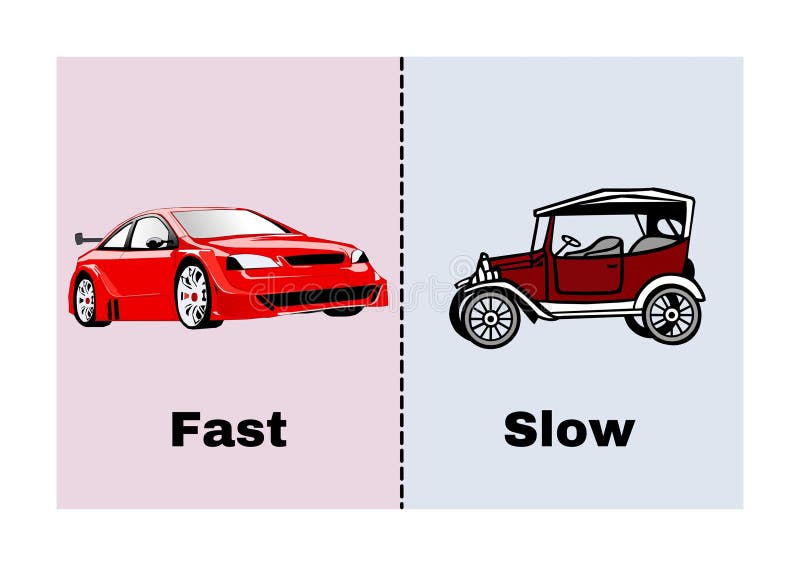 Common Adjectives Vocabulary EFL Flashcards - 7 Stock Illustration ...