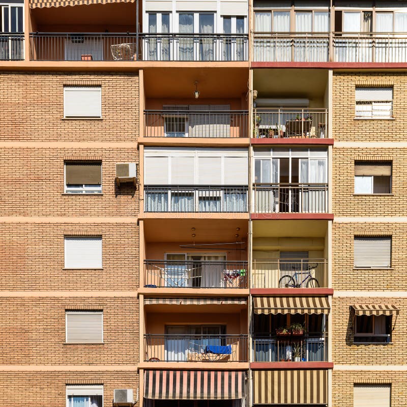 Common Apartament Building Block Facade Stock Photo - Image of ...