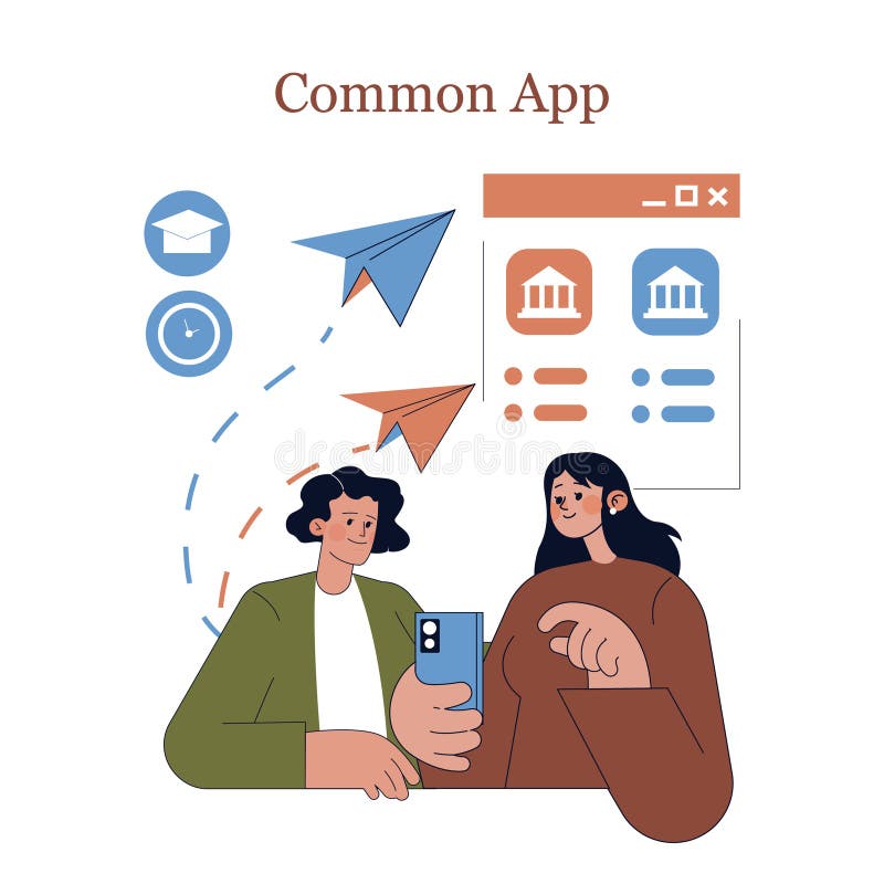 The Common Application Streamlines the Stock Vector - Illustration of ...
