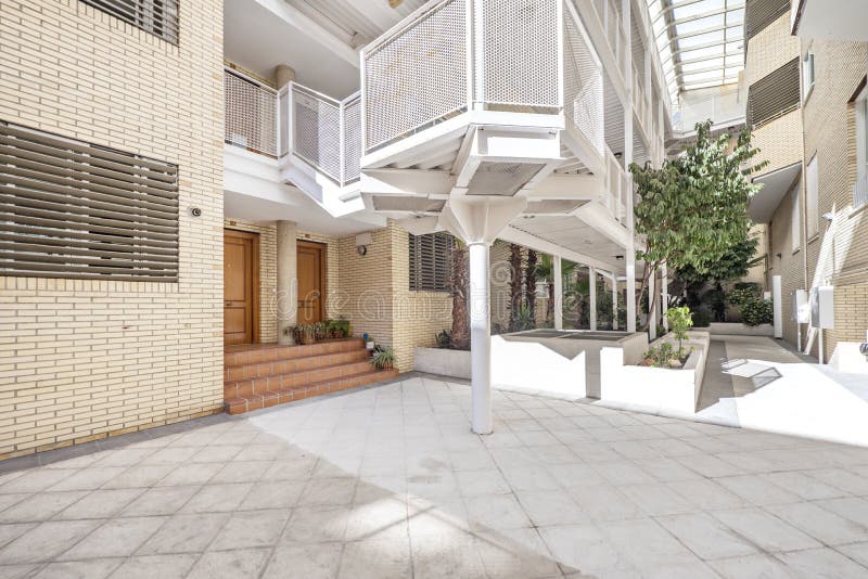Common Areas of a Residential Building with Plants Stock Image - Image ...