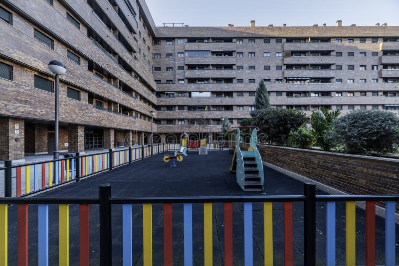 Common Areas of an Urban Development with a Children S Play Park Stock ...
