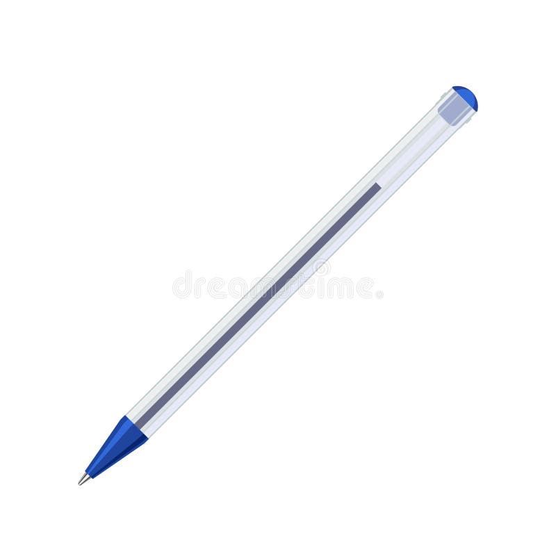 Common Blue Ballpoint Pen in Transparent Case Stock Vector ...