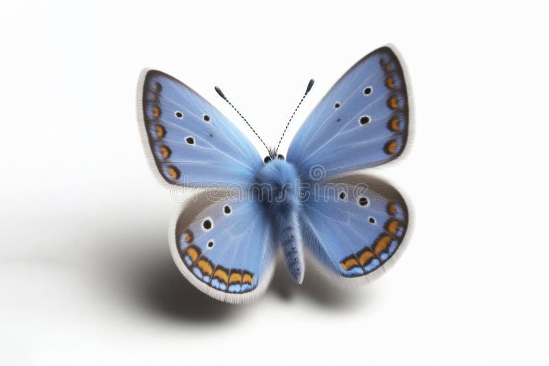 Common Blue Butterfly Isolated on Solid White Background. Ai Generative ...