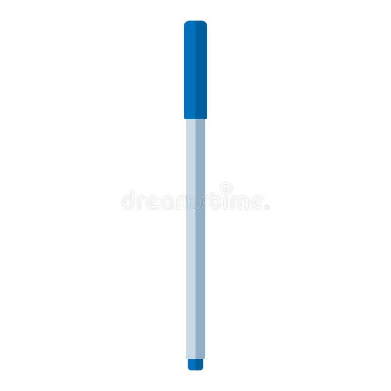 Common Blue Pen Isolated on White Background. Writing School and Office ...