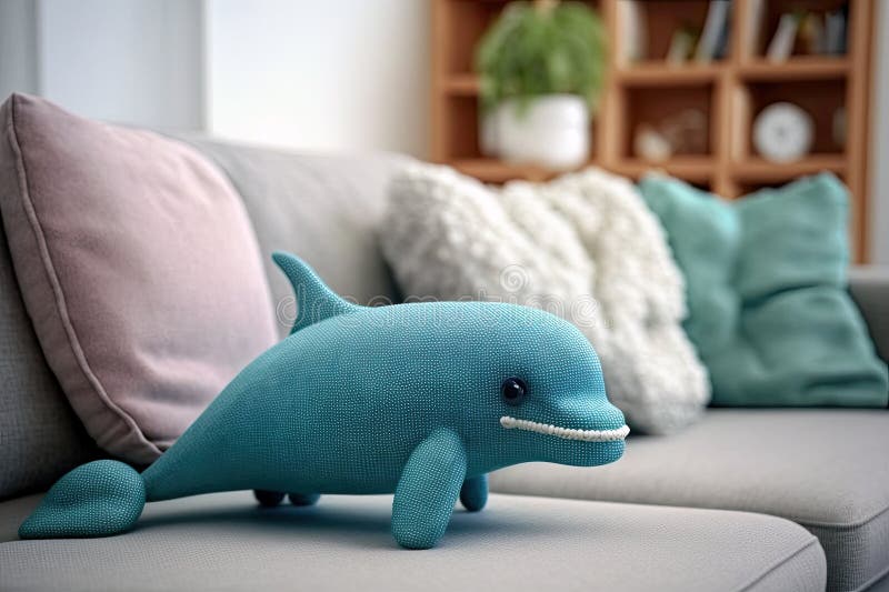 A Common Bottlenosed Dolphin Toy on the Couch. Generative AI Stock ...