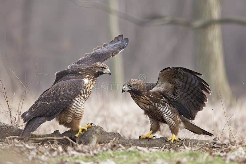 Common Buzzard (Buteo Buteo) in Fight Stock Photo - Image of beak ...
