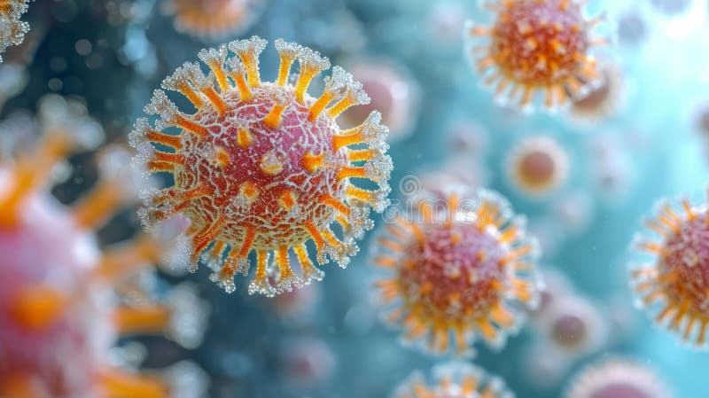 Common Cold Virus Under Microscope Ai Generated Stock Illustration Illustration Of Rhinovirus