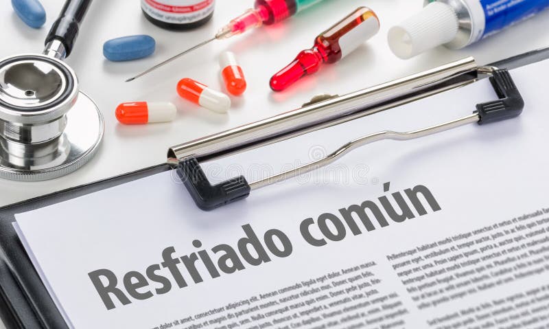 Common Cold Written in Spanish Stock Image - Image of research ...